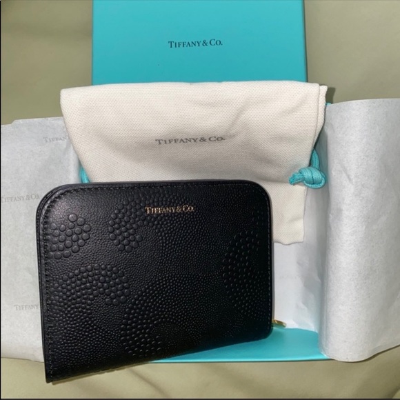 Tiffany & Co. | Bags | Tiffany Co Wave Leather Small Zip Around Wallet ...